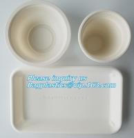 China Biodegradable Disposable Trays, corn starch fast food box, Disposable Biodegradable Blister Round Food Tray for sale