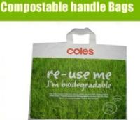 China En13432 certified custom printed wholesale biodegradable compostable plastic pharmacy bag with singlet handle for sale