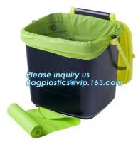 China tie top caddy liners, corn starch plastic bag / compost T-shirt bag / 2.5mil thickness plastic bag, durable bags garbage for sale