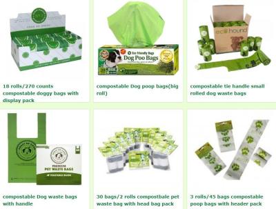 China Compostable disposable biodegradable plastic garbage bag, 100% compost biological garbage bags for trash bin for sale