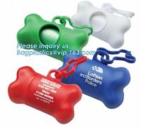 China Portable 15Rolls Bag Custom Logo Kinds of Colors Bone Shape Dispenser Pet Puppy Cat Dog Poop Bag for sale