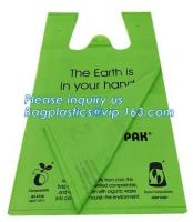 China Factory supply 100% biodegradable t-shirt garbage bag,corn starch plastic compostable trash bag for sale