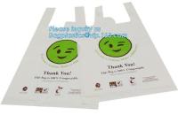 China T-shirt 100% Biodegradable Plastic Charity Bag, Custom printing plastic flat poly bags with air hole, charity donations for sale