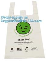 China 100% Compostable Vest Carrier Plastic Biodegradable Shopping Bag with EN13432 Certificated, compostable bags for superma for sale