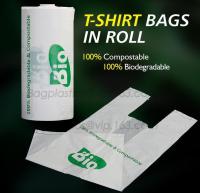 China 100% fully biodegradable compostable nonwoven shopping bag, cornstarch 100% biodegradable compostable plastic supermarke for sale