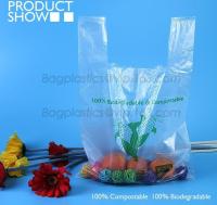 China Cornstarch 100% biodegradable compostable shopping bag on roll, compostable 100% biodegradable shopping bags with EN1343 for sale
