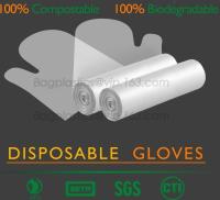 China medical compostable disposable plastic gloves, EN13432 BPI OK compost home ASTM D6400 cheap Factory OEM biodegradable di for sale
