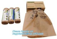 China drawstring 100% eco friendly direct manufacturing factory compostable garbage bags on roll, Sealing & Handle and Customi for sale