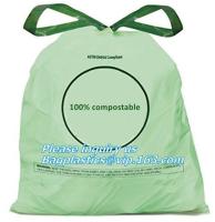 China drawstring 100% eco friendly direct manufacturing factory compostable garbage bags on roll, Sealing & Handle and Customi for sale