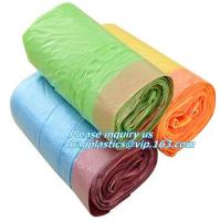 China drawstring trash bags on roll disposable bag in compostable, biodegradable compostable drawstring non plastic trash bag for sale