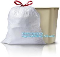 China eco biodegradable compost plastic drawstring garbage bags, Promotion Drawstring Compostable Plastic Bags for sale
