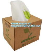 China Compostable plastic drawstring trash bags in dispenser box, Customized biodegradable compostable Drawstring plastic bags for sale