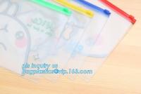 China PP side zipper sock packaging bag, Non-toxic eco-friendly Standup Cosmetic PVC Bag With zipper Slider, slider zipper bag for sale