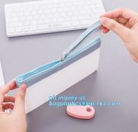 China clear vinyl TPU pencil case bag with zipper for boys girls, Creative contracted envelope bag translucent frosted pencil for sale