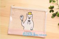 China zipper PVC file bag with ESD anti static function A4, printing pvc document bag/ mesh/ soft bag, high temperature resist for sale