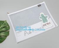 China PVC Netting k Document Bag with Pocket, A4 Size ladies plastic document bag for student, Netting surface PVC pen f for sale