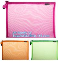 China Mesh Zipper Bags, 3 PCS, Water-Resistant A4 Paper File Storage Office Document Bags for sale