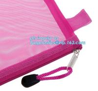 China Mesh Zipper Bags, 3 PCS, Water-Resistant A4 Paper File Storage Office Document Bags for sale