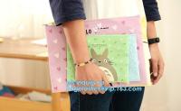 China A3/A4/A5/A6/B4/B5/B6/B8 Zipper gridding Mesh Bag File Document Bag School Office Supply PVC File Folder for sale