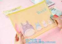 China Eco-friendly plastic custom slider zipper PVC stationery bag, k slider zipper closure stationery bag, Slider Zippe for sale