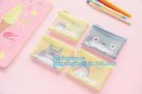China PVC Stationery Bag With Plastic bags, Slider Pen Pencil Rules Packaging Bags, square bottom zipper type plastic bag for sale