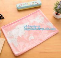 China Document Bag with Plastic Slider Stationery Penil Pen Case Storage Bag, Student office slider transpraent plastic storag for sale