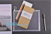 China custom stationery frosted pvc bag with slider, Handy briefcase slider bag / trendy handle sling bag, /zipper slider plas for sale