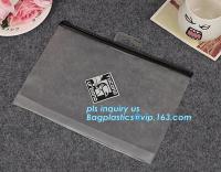 China cosmetic bag promotional printed plastic bag, Clear frosted matte plastic PVC apparel bag with zipper top, zipper top cl for sale