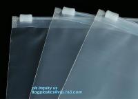 China slider k PVC cosmetic bag promotional custom printed plastic bag, Eco-friendly frosted clear pvc plastic garment b for sale