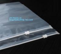 China slider pvc vinyl hanger bag, vinyl PVC bags with slider zipper, OEM clear plastic zipper pouch/ clear vinyl slider zippe for sale