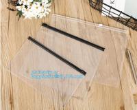 China pvc zipper lock slider bag/Resealable PVC Slider Zip Poly Bag, Flat Garment Zipper Packaging Slider Bag, CPE material zi for sale