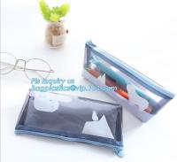 China Recyclable Plastic Clear frotsed Matte Vinyl Slider k PVC Bag Packaging, slider zipper bag for garment packaging for sale
