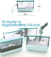 China plastic slider zipper PVC bag clear vinyl cosmetic bag, clear vinyl plastic zipper bags for packing/ side gusset bag for sale