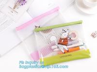 China garment pouch with slider zipper, slider zipper on top side gusset pvc packaging pouch, pvc slider pouch,PVC slide pouch for sale