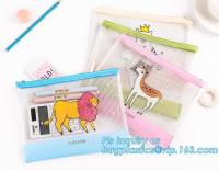 China garment pouch with slider zipper, slider zipper on top side gusset pvc packaging pouch, pvc slider pouch,PVC slide pouch for sale