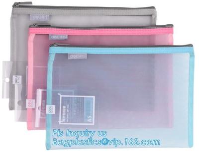 China promotion pvc binder file A4 mesh zipper waterproof bag from professional manufacturer, A4 A5 clear nylon mesh file fold for sale