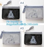 China Office A4 /A5 size pvc plastic mesh zipper file bag, B6 A5 B5 A4 transparent zipper closure document file folder bags for sale