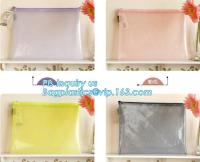 China Office A4 /A5 size pvc plastic mesh zipper file bag, B6 A5 B5 A4 transparent zipper closure document file folder bags for sale
