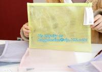 China Office A4 /A5 size pvc plastic mesh zipper file bag, B6 A5 B5 A4 transparent zipper closure document file folder bags for sale