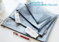 China Office A4 /A5 size pvc plastic mesh zipper file bag, B6 A5 B5 A4 transparent zipper closure document file folder bags for sale