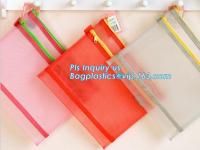 China Office A4 /A5 size pvc plastic mesh zipper file bag, B6 A5 B5 A4 transparent zipper closure document file folder bags for sale