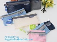 China Office A4 /A5 size pvc plastic mesh zipper file bag, B6 A5 B5 A4 transparent zipper closure document file folder bags for sale