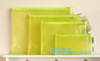 China Cheap customized Fashion Transparent Envelope PP File Bag Mesh Zipper Bag A4 document pocket, student filing mesh pvc zi for sale