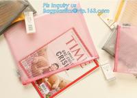 China PVC interlayer zipper document mesh bag, Mesh Zipper Bag For Office & School File Document A4, Zipper mesh document bag for sale