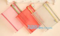 China Office Stationery Plastic Mesh A5 Black File Folders with Zipper, A4 Eco-friendly PVC Mesh Zipper Document Bag Plastic A for sale