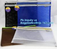 China Office Stationery Plastic Mesh A5 Black File Folders with Zipper, A4 Eco-friendly PVC Mesh Zipper Document Bag Plastic A for sale