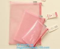 China Office Stationery Plastic Mesh A5 Black File Folders with Zipper, A4 Eco-friendly PVC Mesh Zipper Document Bag Plastic A for sale