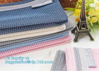 China zipper lock file document mesh bag, A6 transparent zipper mesh document file stationery bag, zip Lock File Bags Stationa for sale