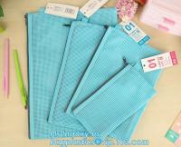 China vinyl PVC Net Pattern Mesh Bags with zipper, A4 Mesh Zip Document Wallet Folder Pencil Case File Secury Storage Bag for sale