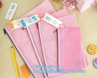 China pp file folder plastic pockets document bag, A4 mesh folder zipper pocket document bag, Document Bag with Zipper Storage for sale